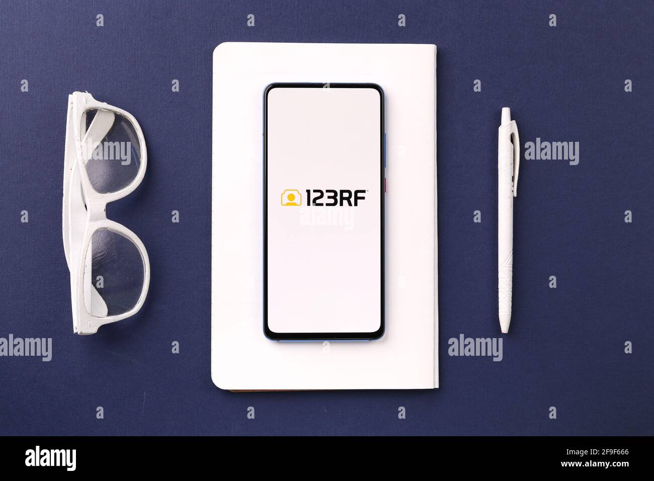 Assam, india - April 19, 2021 : 123RF logo on phone screen stock image ...