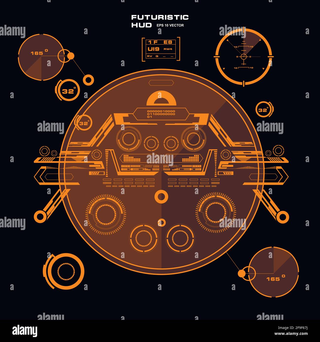 Red hud interface hi-res stock photography and images - Alamy