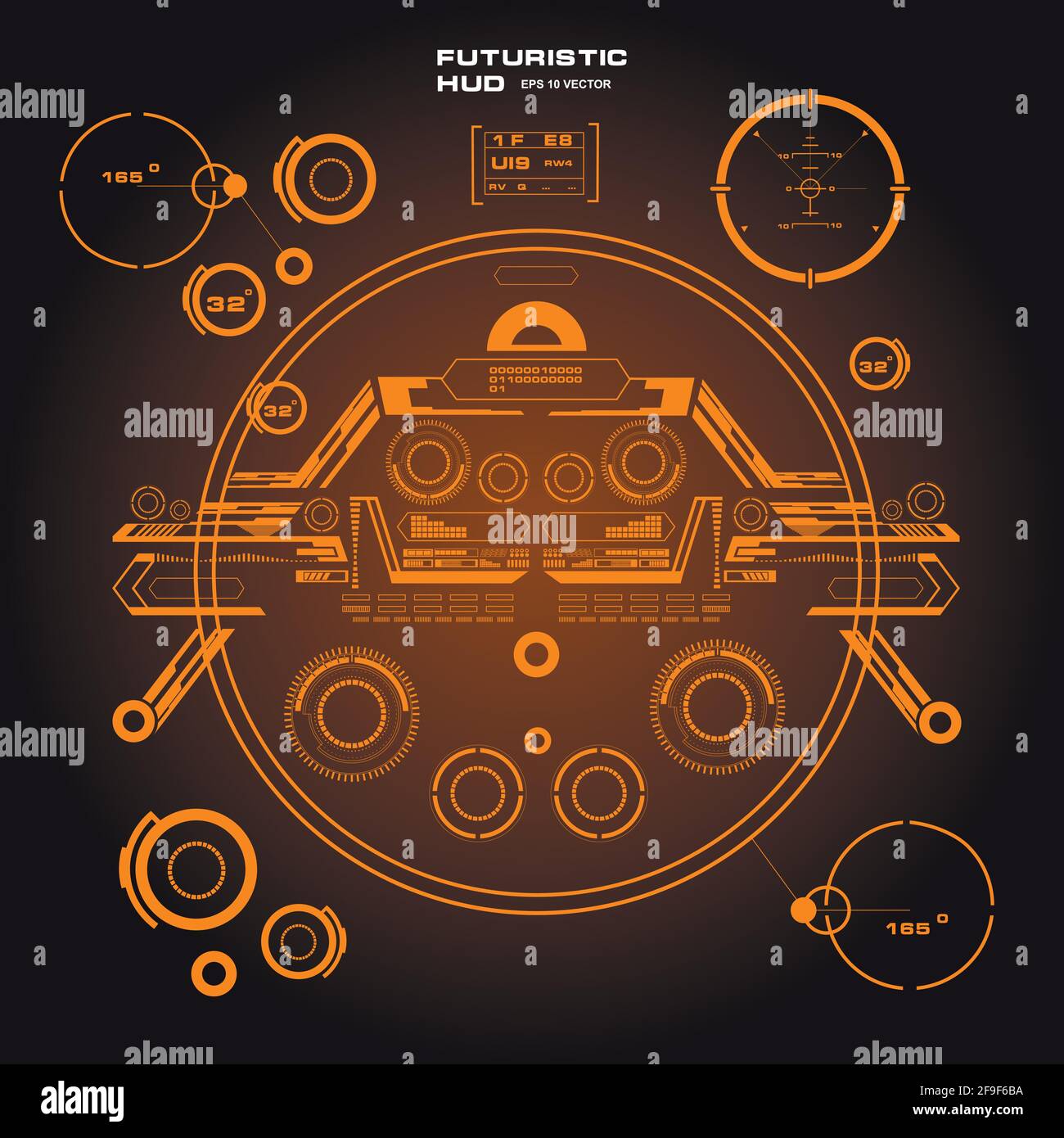 Futuristic red virtual graphic touch user interface Stock Vector Image ...