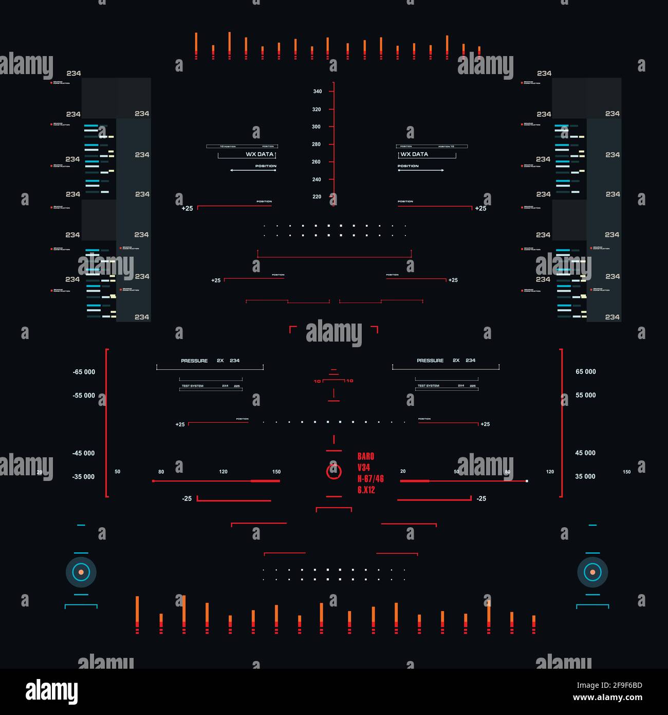 Red hud interface hi-res stock photography and images - Alamy