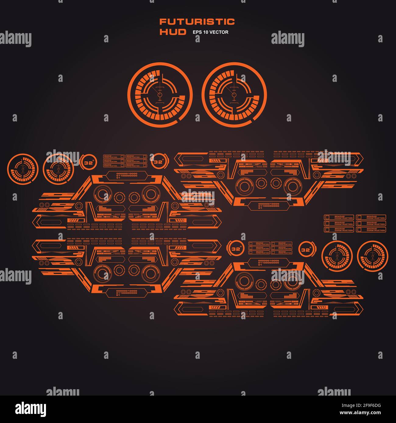 Red hud interface hi-res stock photography and images - Alamy