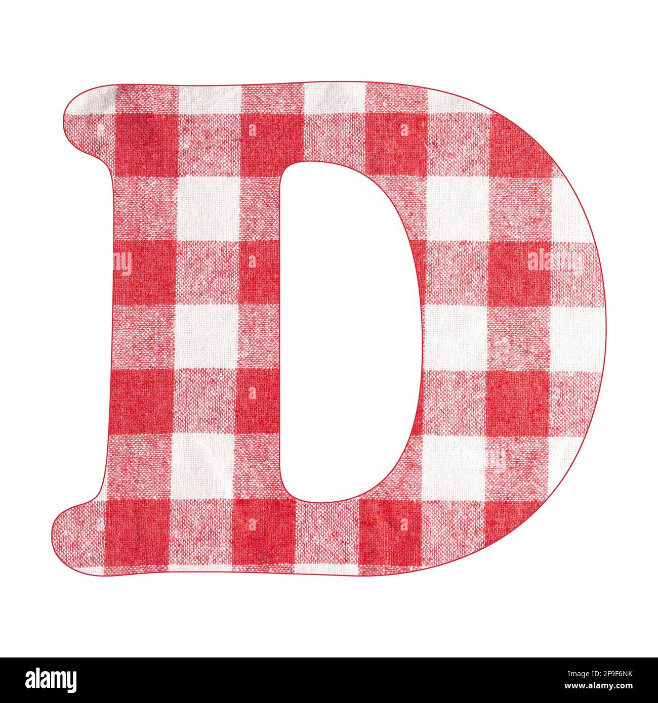 Letter D - Red checkered napkin background Stock Photo - Alamy