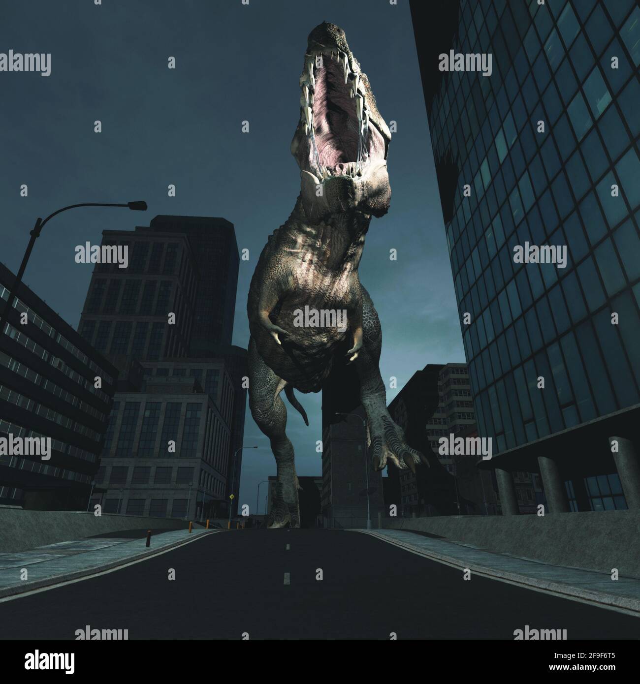 Tyrannosaurus rex running in prehistoric hi-res stock photography and ...
