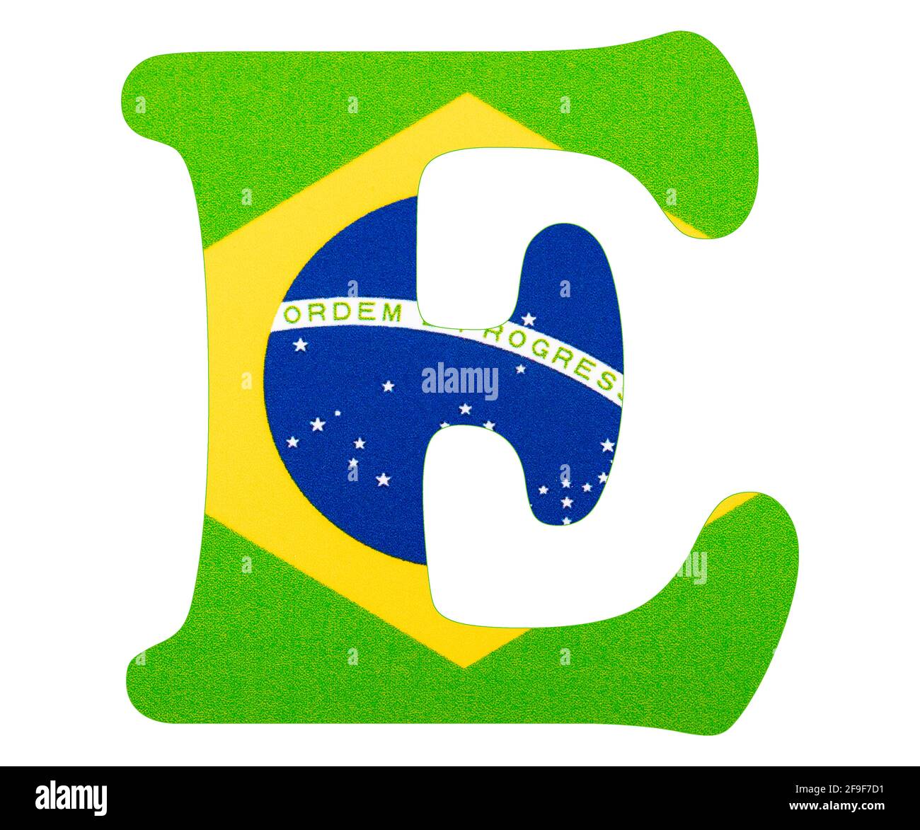 Letter E - Flag of Brazil Stock Photo - Alamy