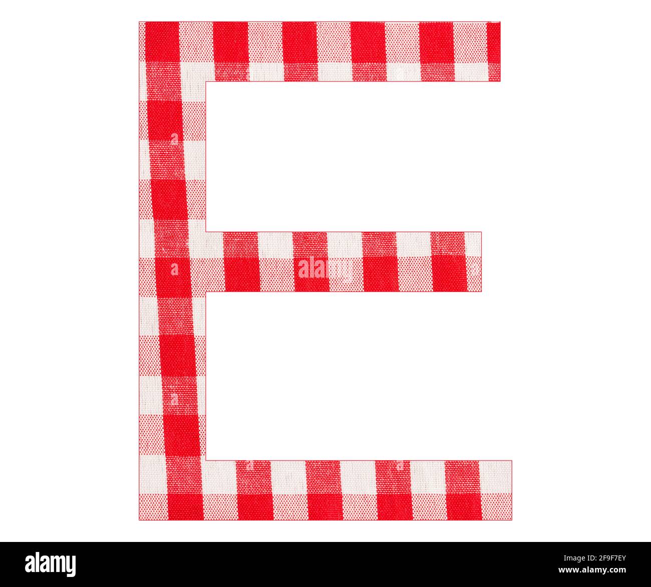 Letter E of the alphabet - Red checkered fabric tablecloth Stock Photo ...