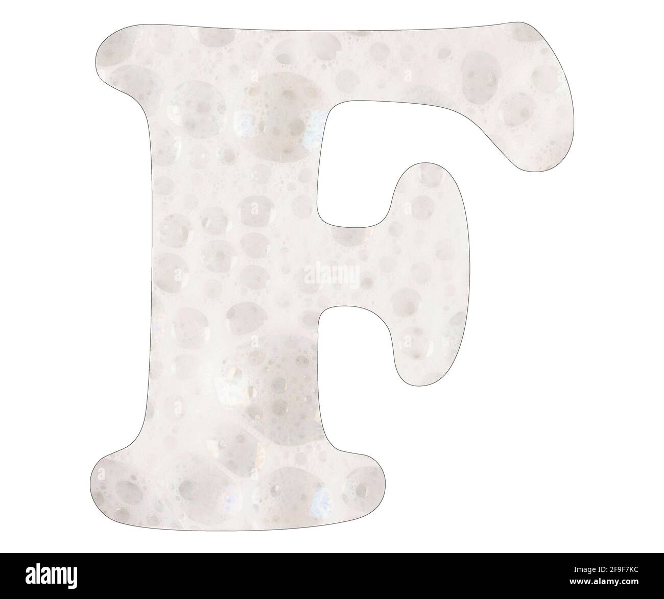 Letter F, soap foam background Stock Photo - Alamy