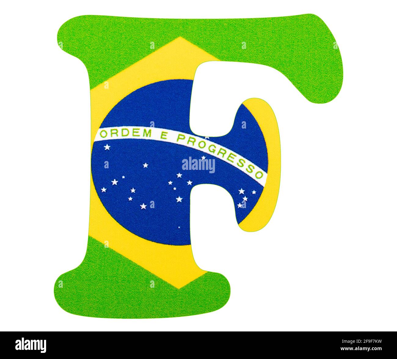Letter F of the alphabet - Flag of Brazil Stock Photo - Alamy