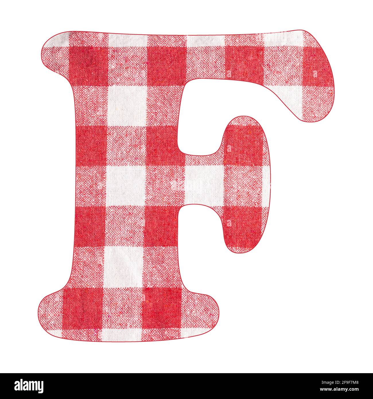 Letter F - Red checkered napkin background Stock Photo - Alamy