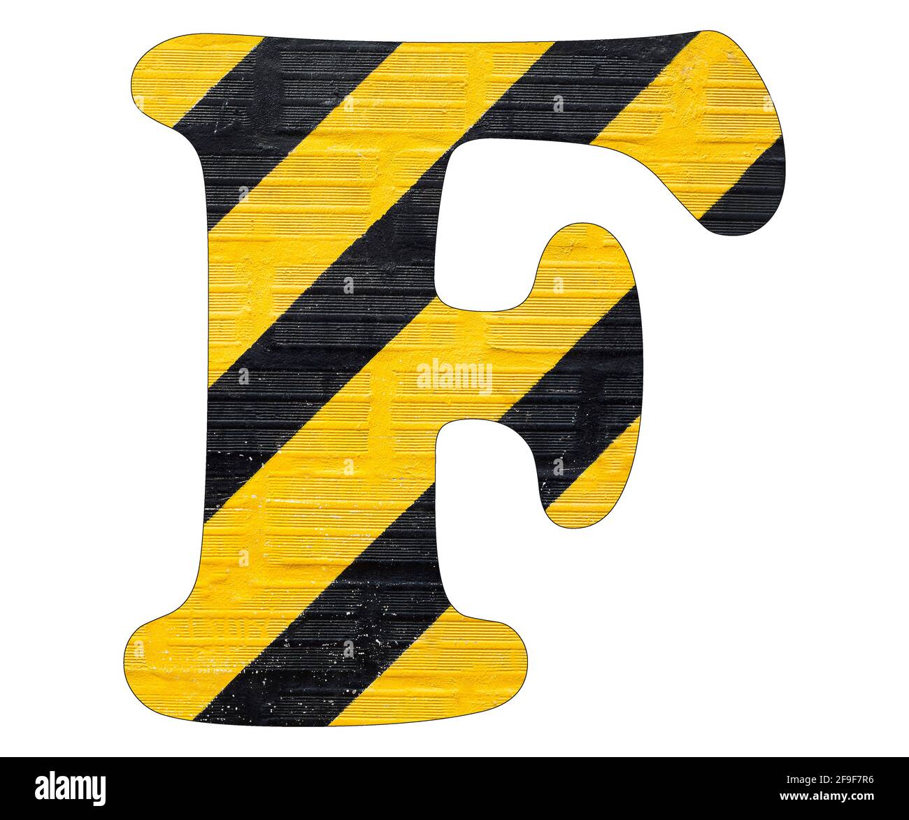 Letter F - Yellow and black lines Stock Photo - Alamy