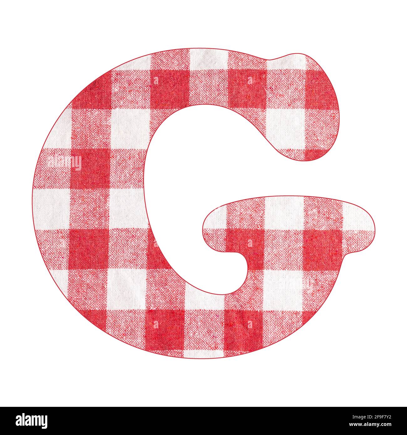 Letter G - Red checkered napkin background Stock Photo - Alamy