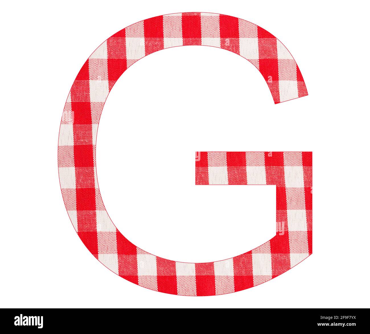 Letter G of the alphabet - Red checkered fabric tablecloth Stock Photo ...