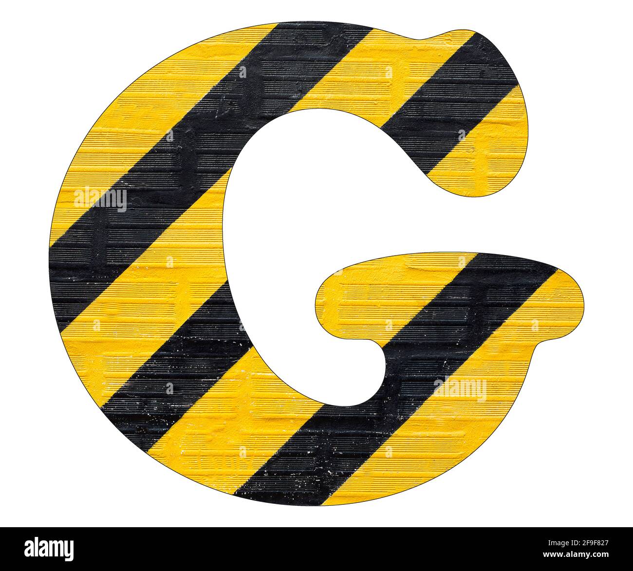 Letter G - Yellow and black lines Stock Photo - Alamy