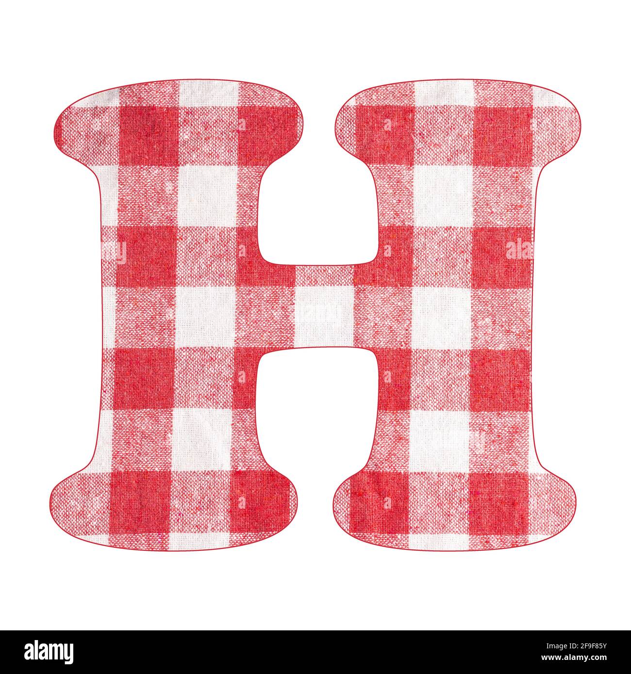 Letter H - Red checkered napkin background Stock Photo - Alamy