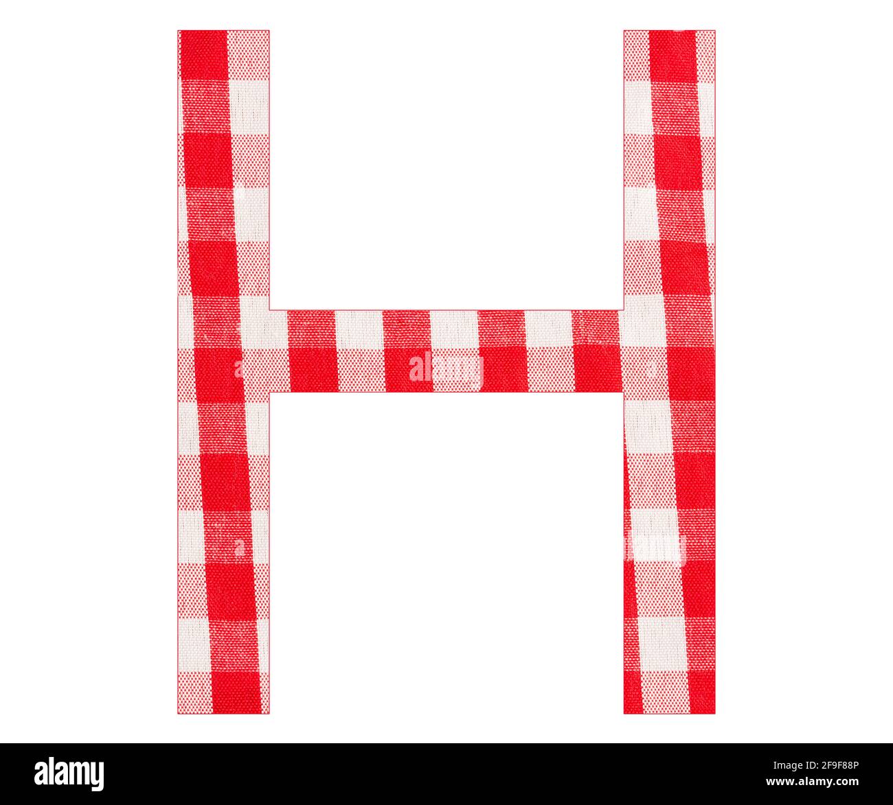 Letter H of the alphabet - Red checkered fabric tablecloth Stock Photo ...