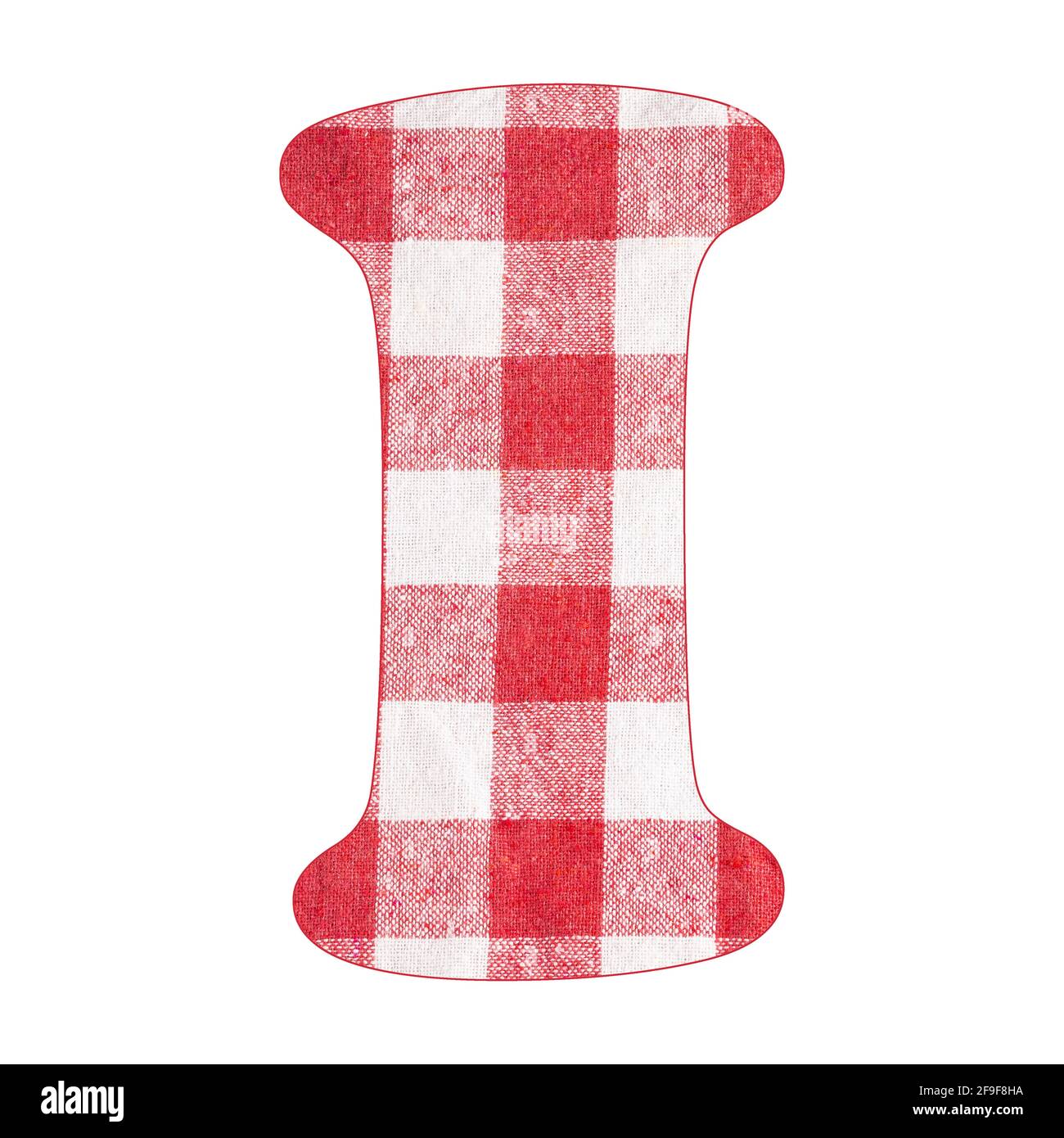 Letter I - Red checkered napkin background Stock Photo - Alamy