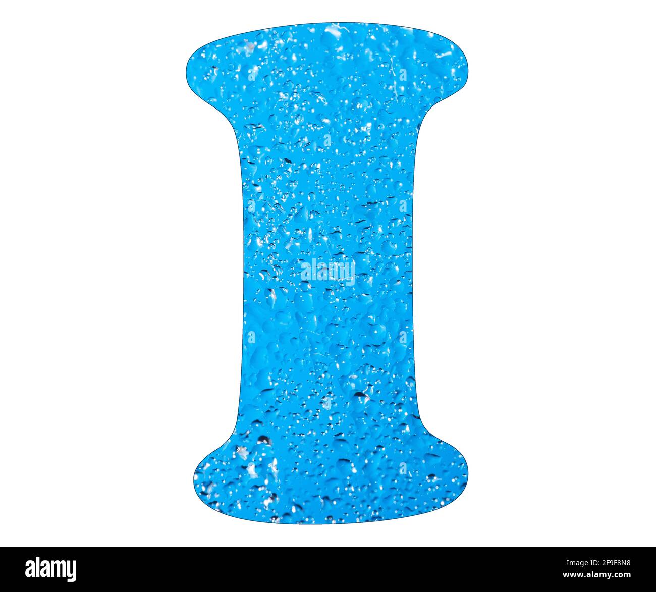 Letter I, Blue water drops Stock Photo - Alamy