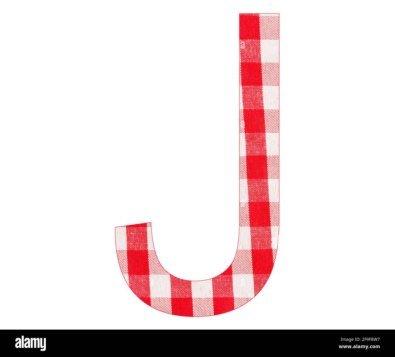 Letter J of the alphabet - Red checkered fabric tablecloth Stock Photo ...