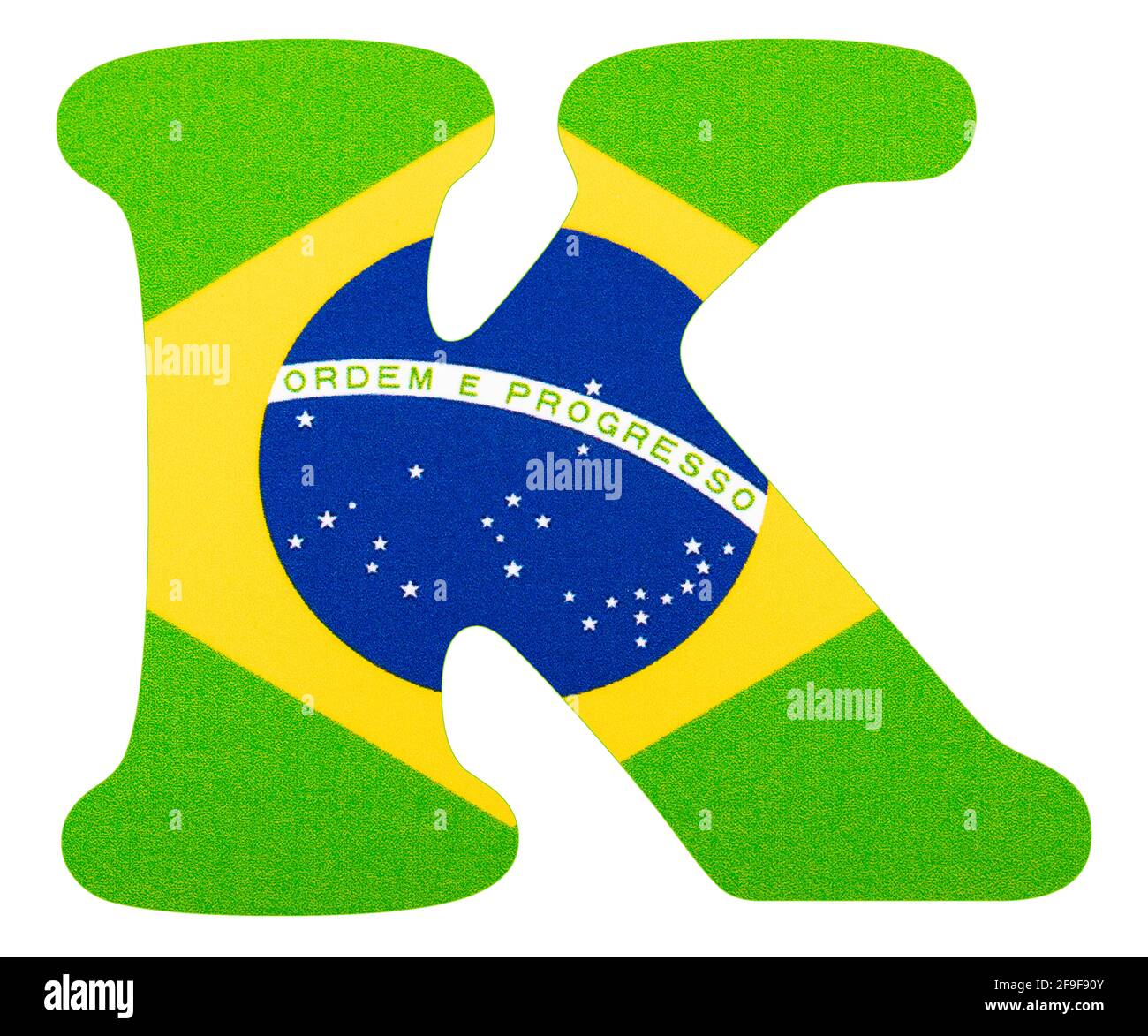 Letter K of the alphabet - Flag of Brazil Stock Photo - Alamy