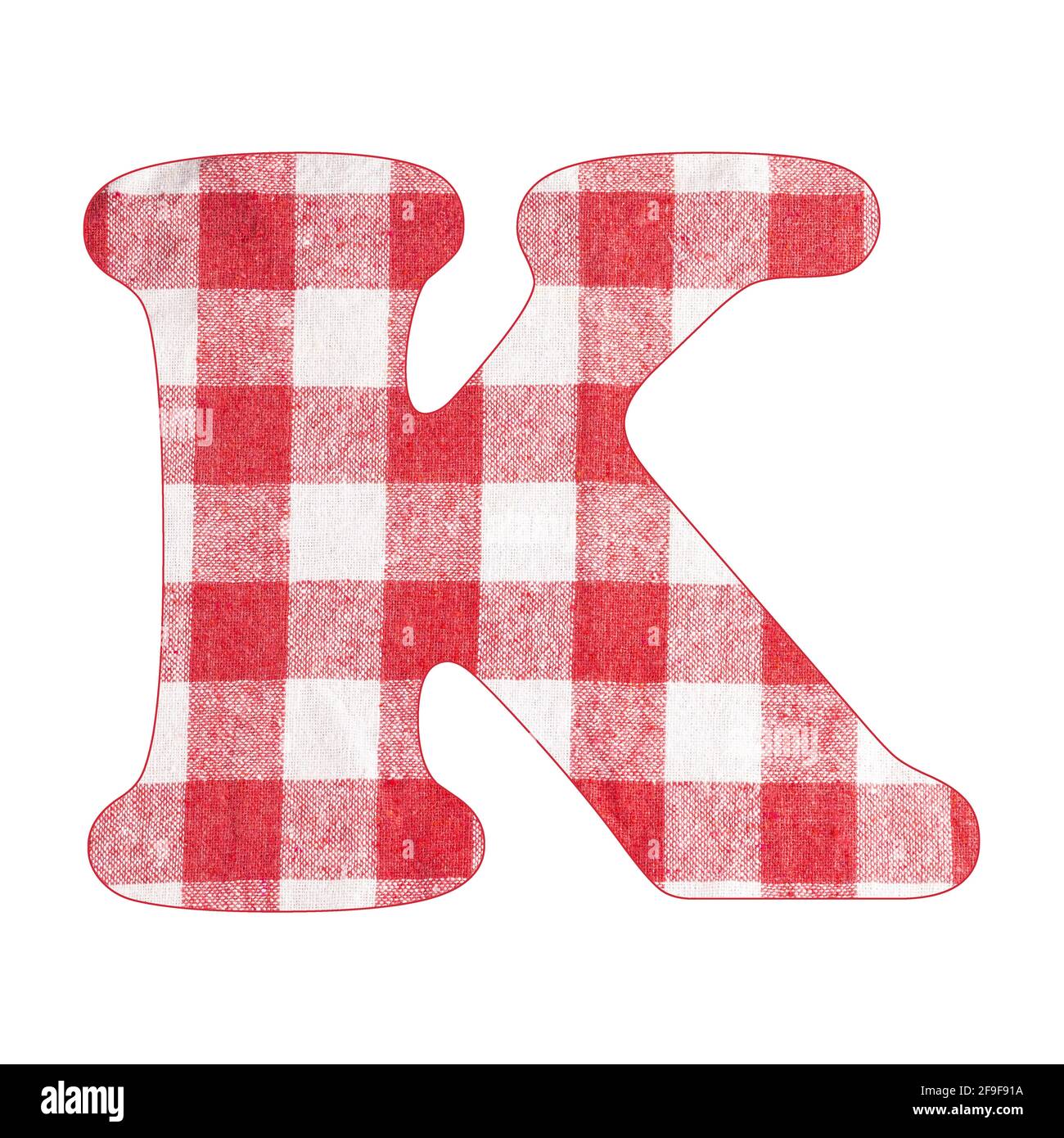 Letter K - Red checkered napkin background Stock Photo - Alamy