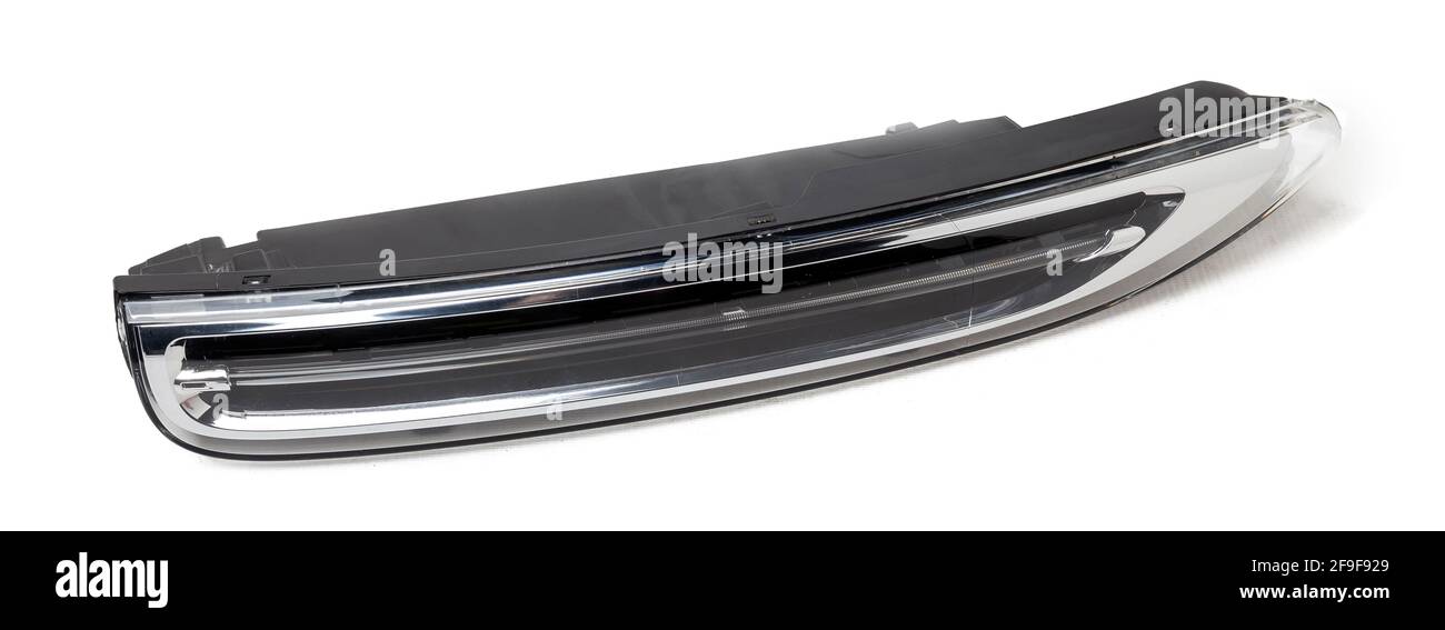 Front turn headlamp view of car with led day running DRL light and bi ...