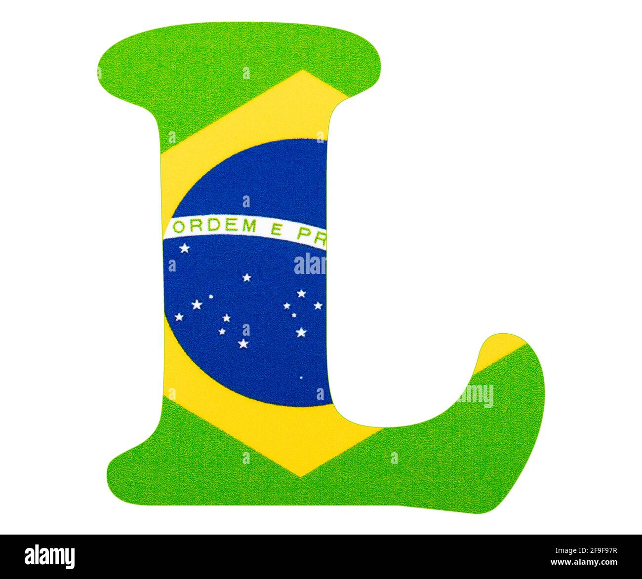 Letter L of the alphabet - Flag of Brazil Stock Photo - Alamy