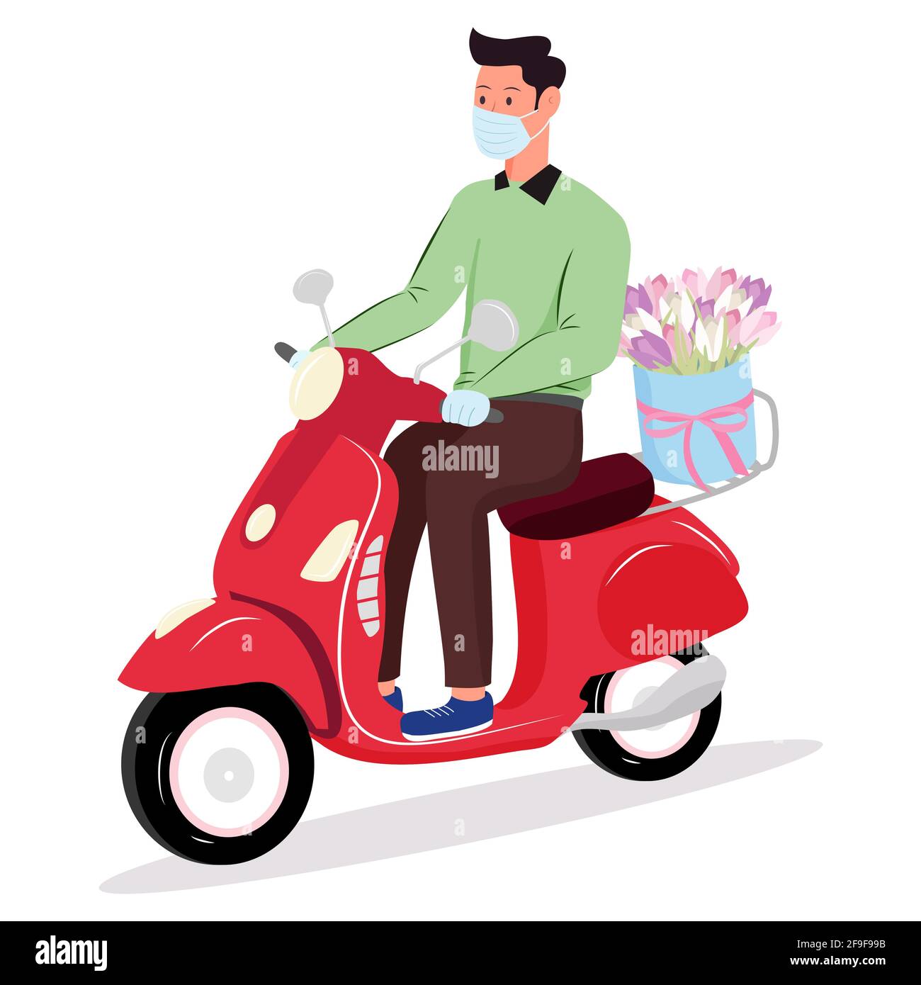 Safe delivery no contact Stock Vector Images - Alamy