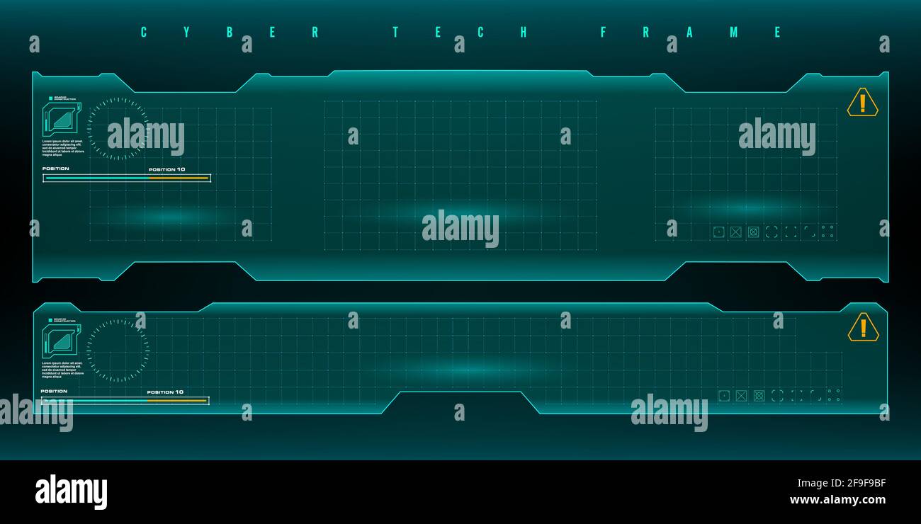 Futuristic HUD set frame. Futuristic virtual frame. Cyber tech frame ...