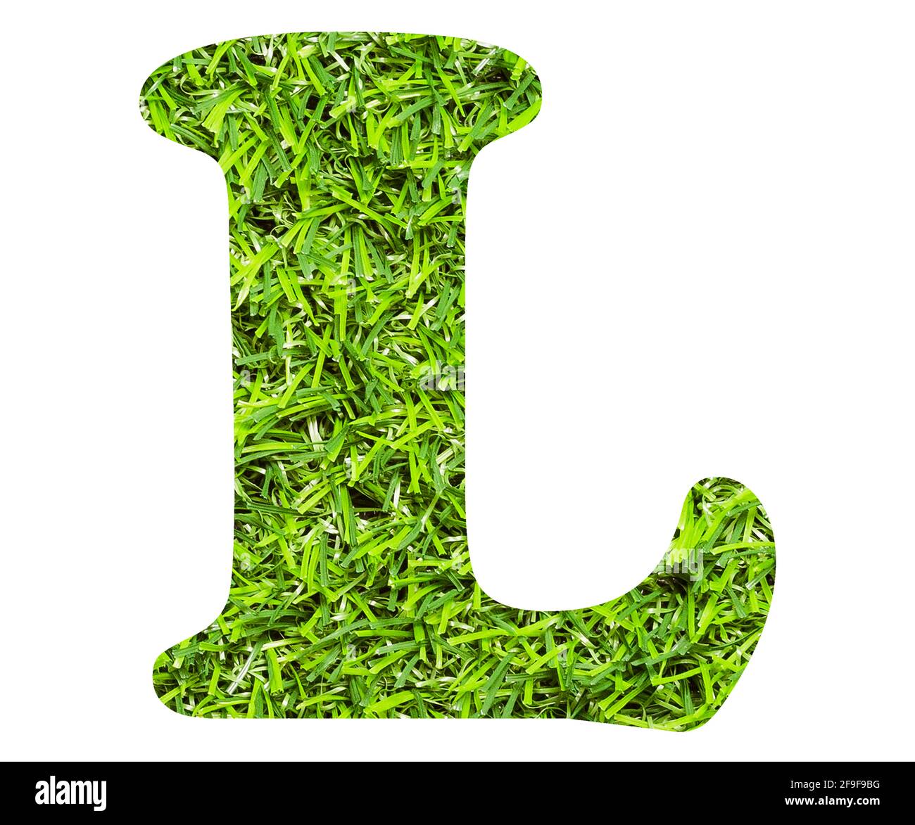 Letter L - Artificial green grass background Stock Photo - Alamy