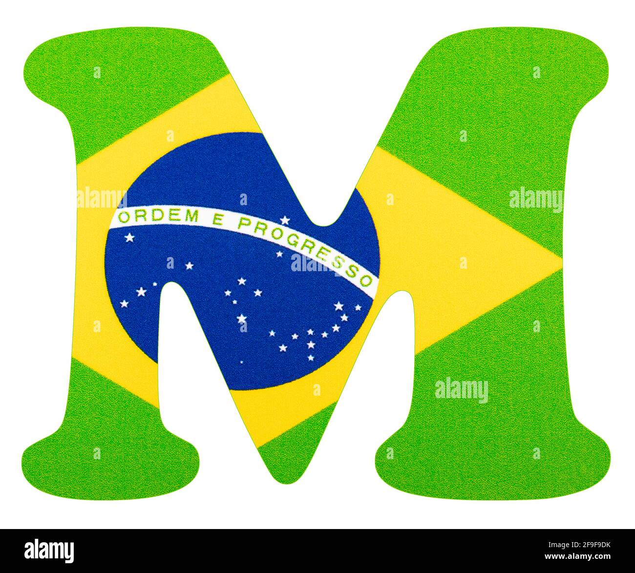 Letter M of the alphabet - Flag of Brazil Stock Photo - Alamy