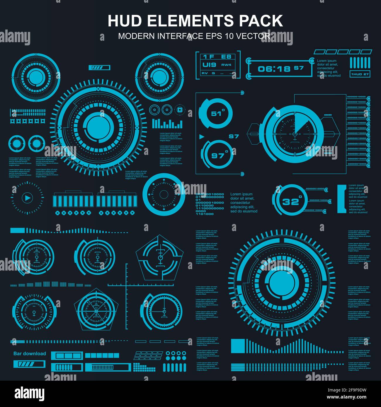 Set black and white infographic display elements for the web app Stock ...