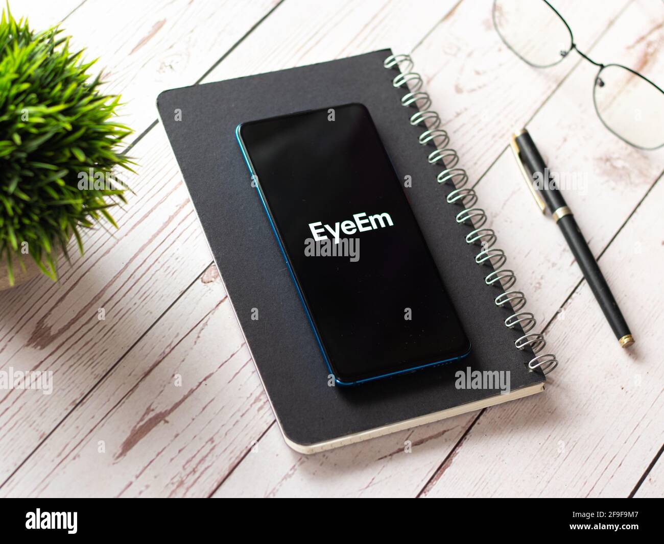 Assam, india - April 19, 2021 : EyeEm logo on phone screen stock image ...