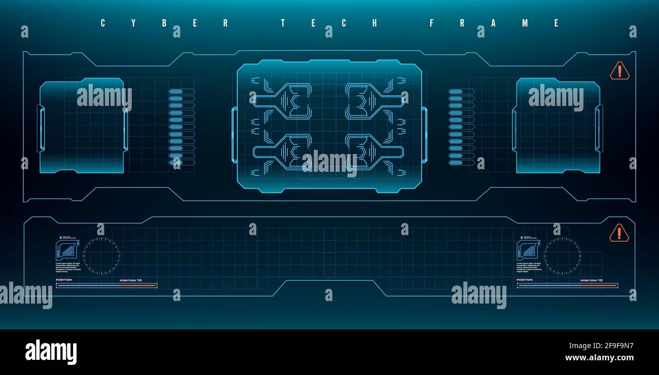 Futuristic HUD set frame. Futuristic virtual frame. Cyber tech frame ...