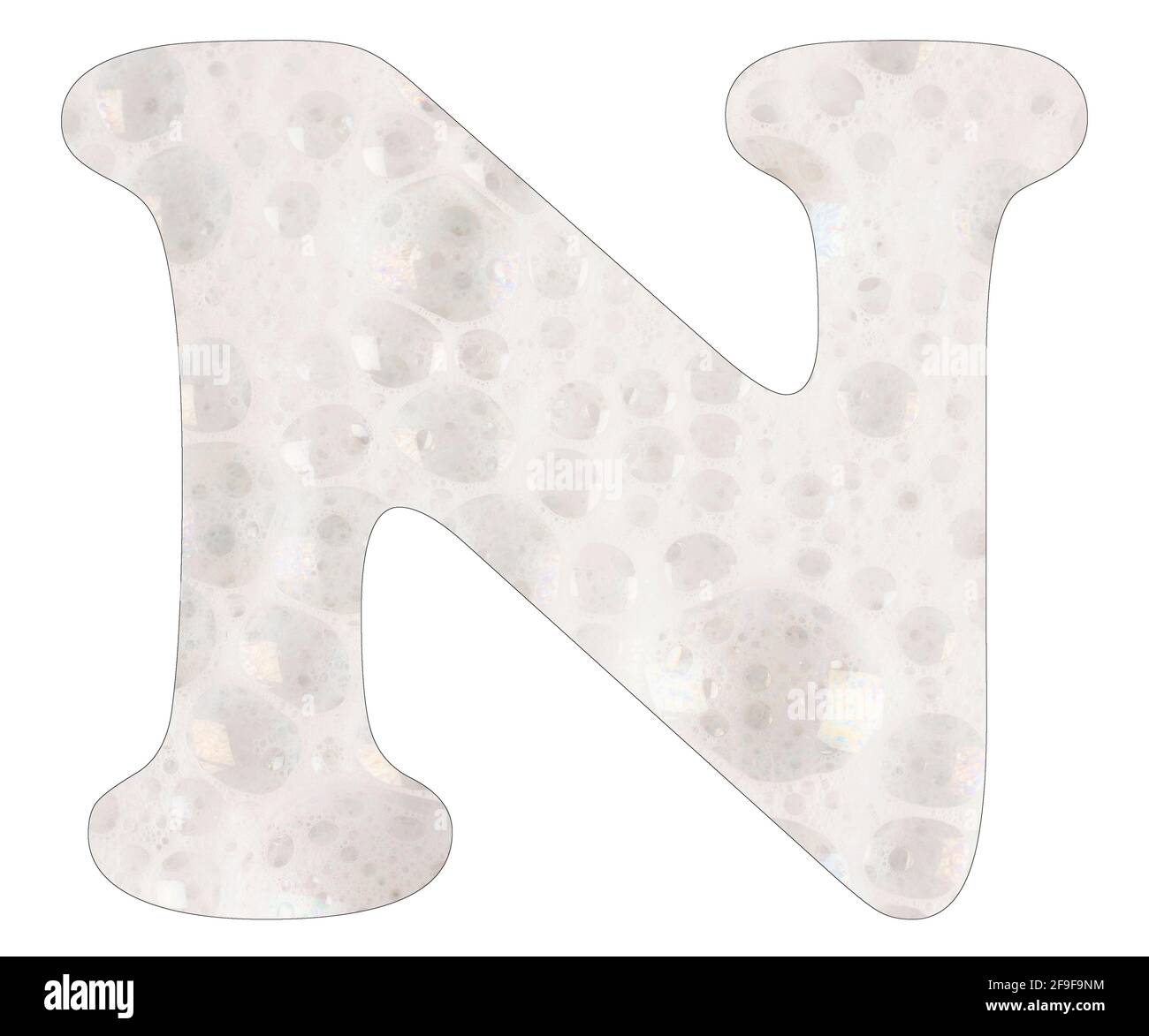 Letter N, soap foam background Stock Photo - Alamy