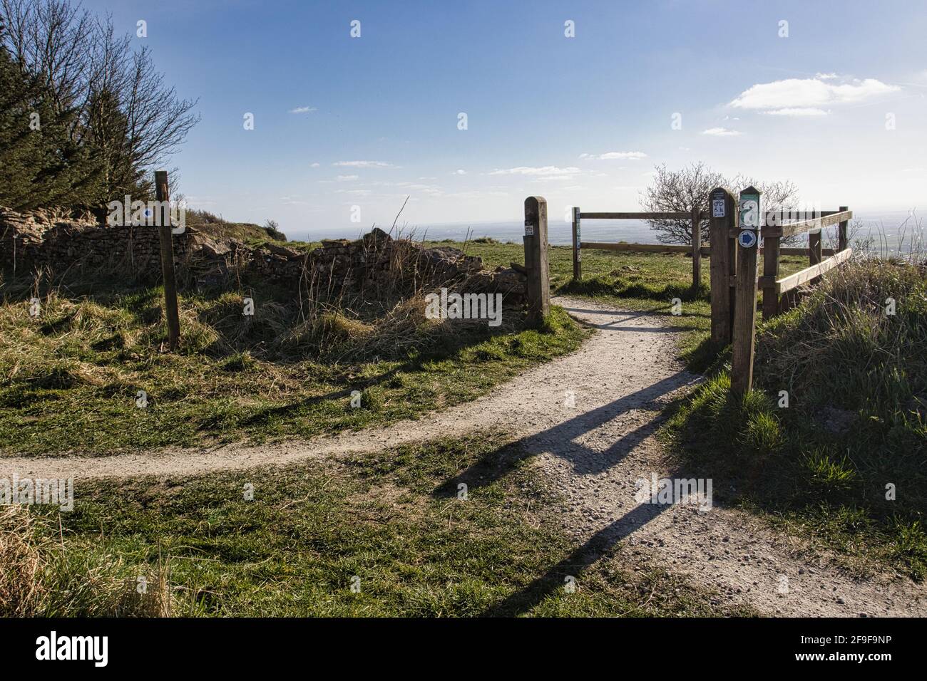 View of Footpaths and Signs at Sutton Bank, North Yorkshire, England ...