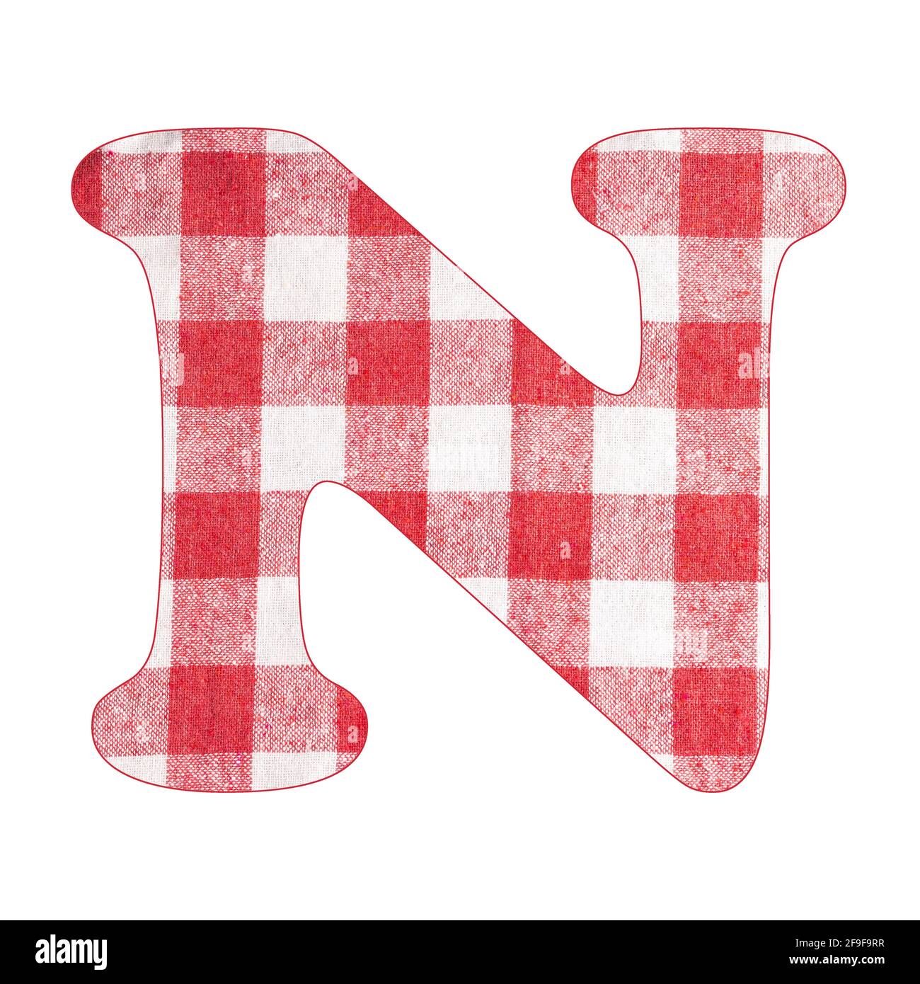 Letter N - Red checkered napkin background Stock Photo - Alamy