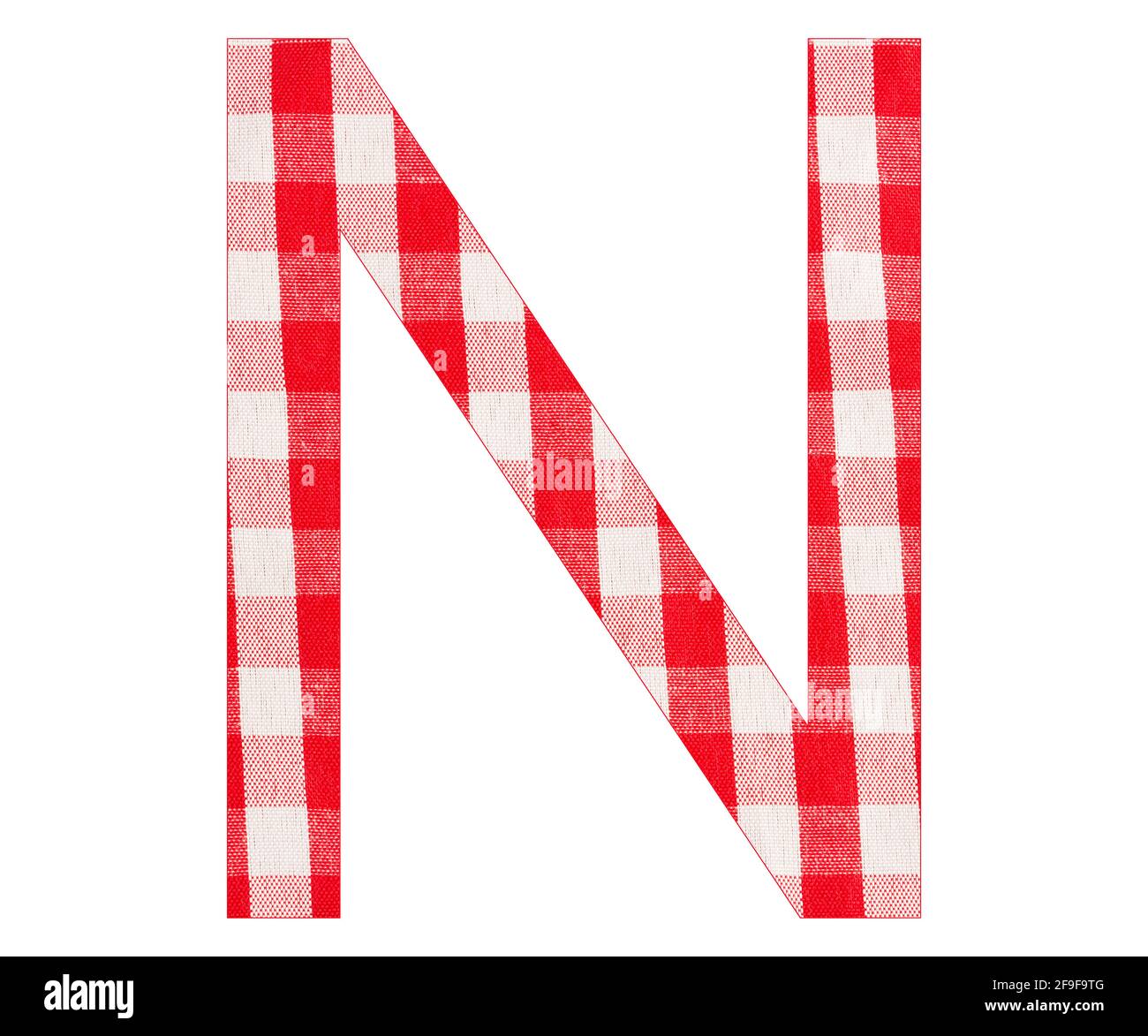 Letter N of the alphabet - Red checkered fabric tablecloth Stock Photo ...