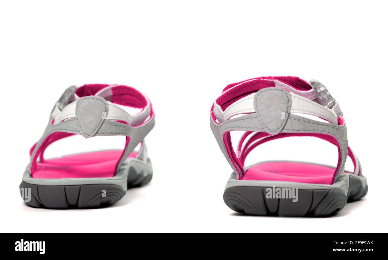 Female summer sandals isolated on white background. Back view Stock ...