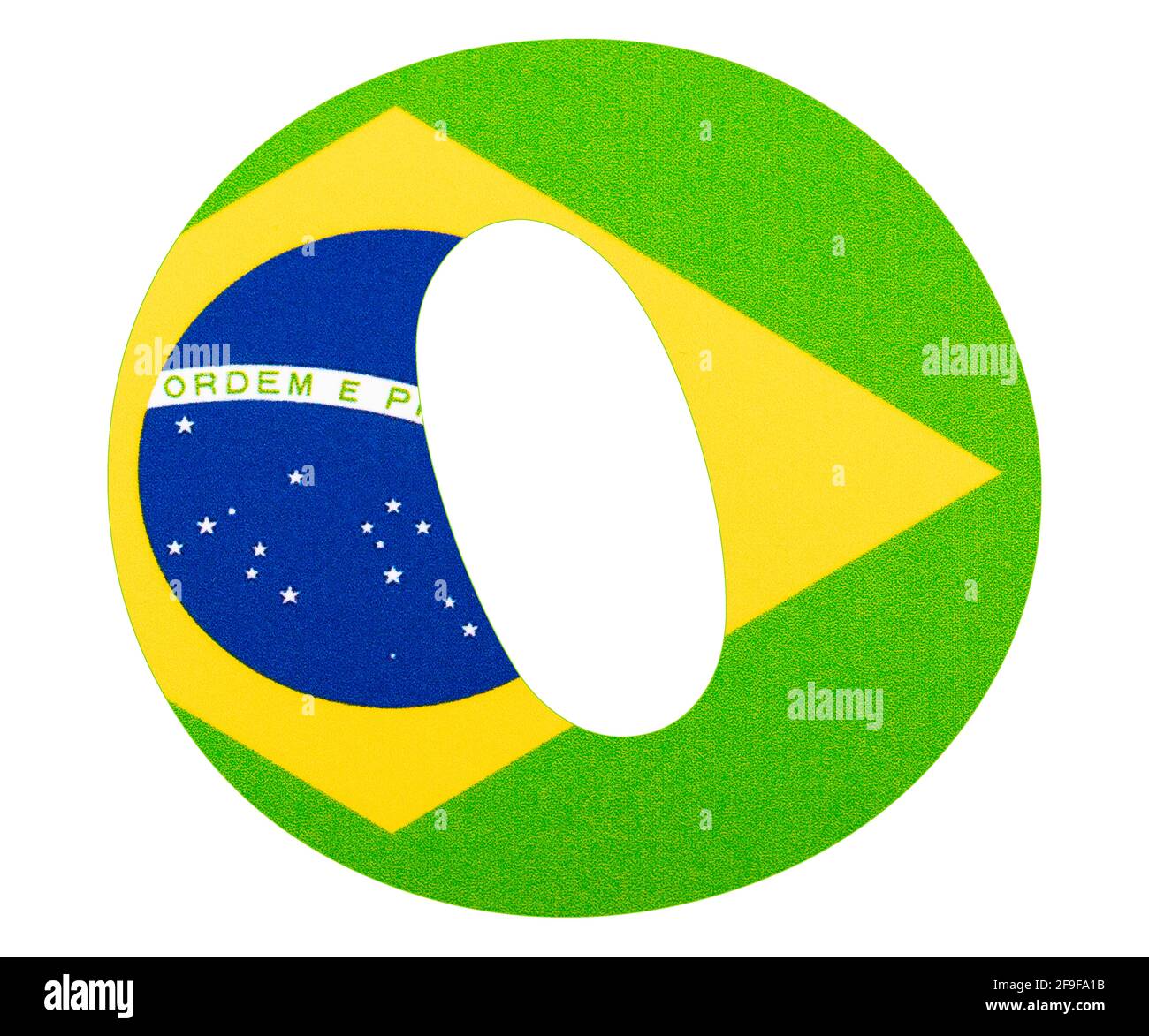 Letter O of the alphabet - Flag of Brazil Stock Photo - Alamy