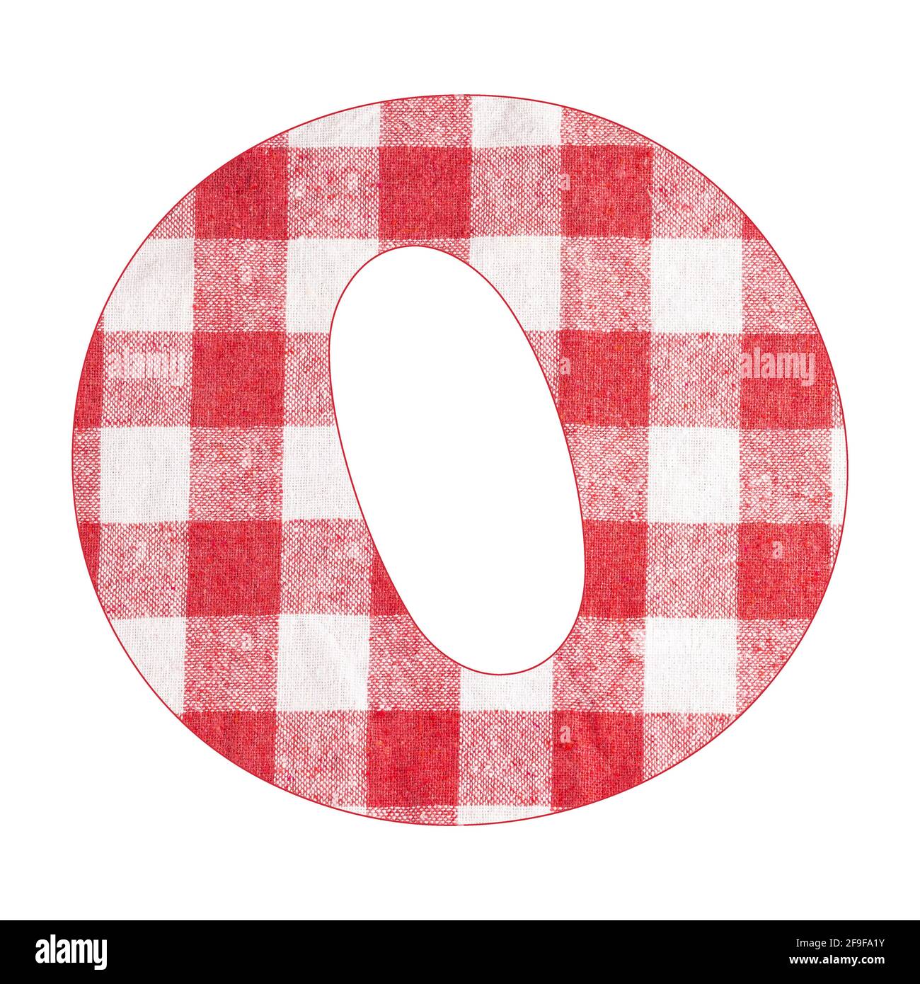 Letter O - Red checkered napkin background Stock Photo - Alamy