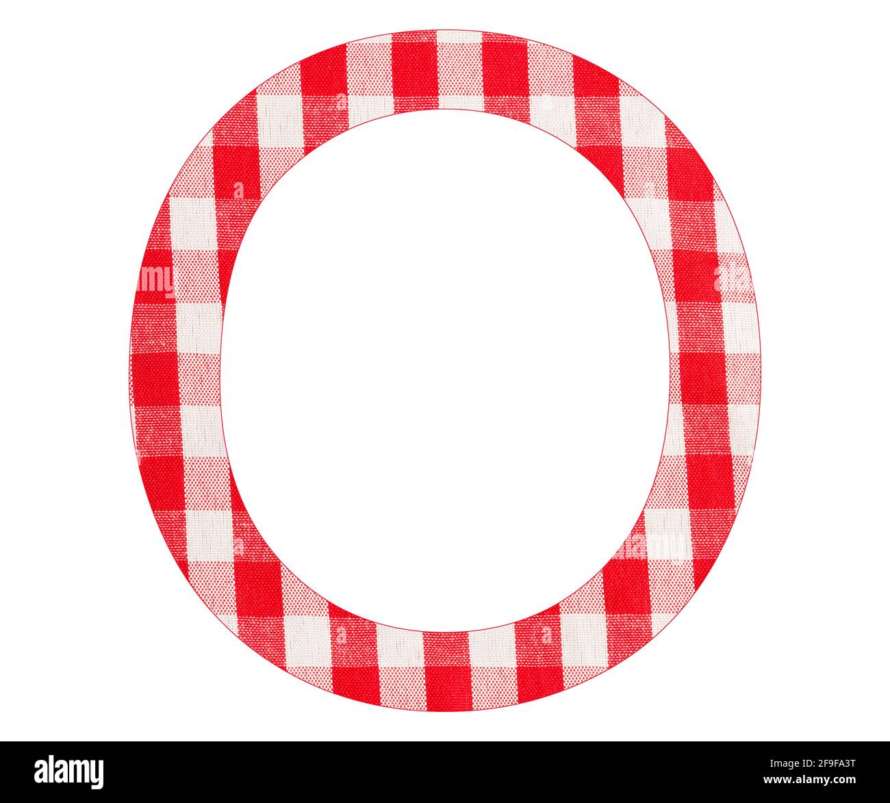 Letter O of the alphabet - Red checkered fabric tablecloth Stock Photo ...