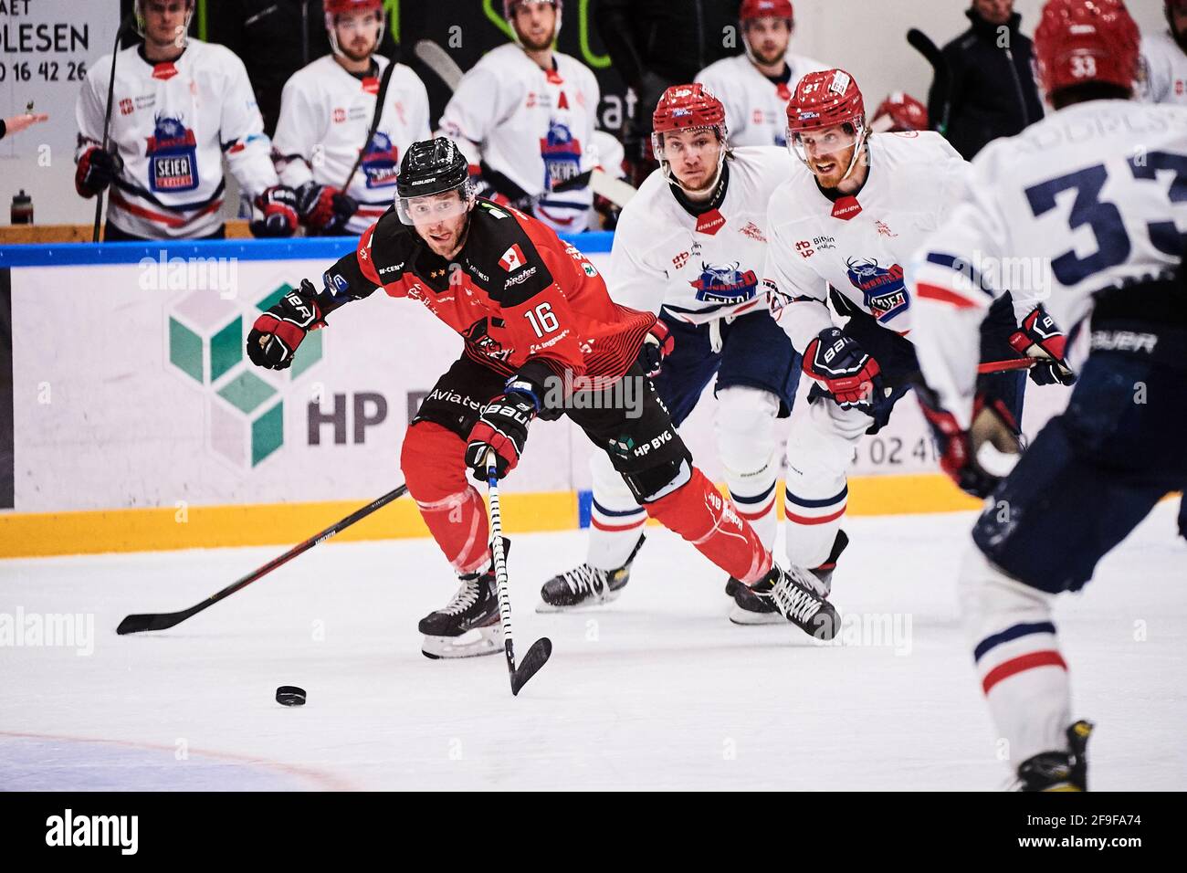 Aalborg, Denmark. 18th Apr, 2021. Ben Duffy (16) of Aalborg Pirates ...
