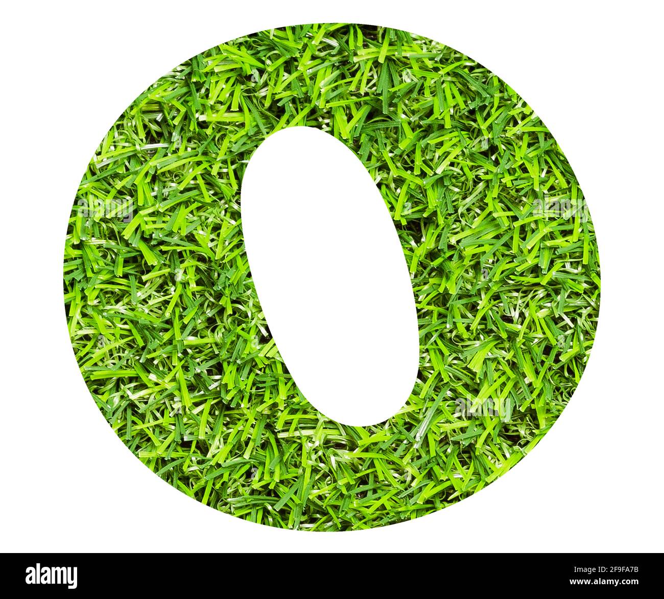 Letter O - Artificial green grass background Stock Photo - Alamy