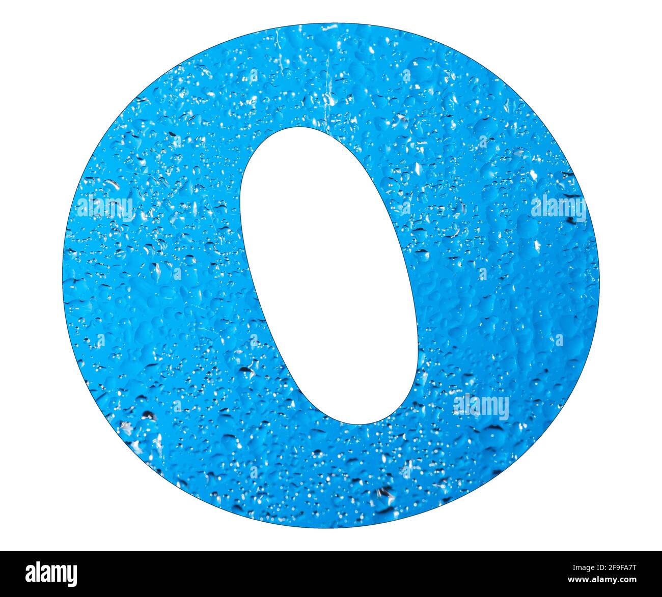 Letter O, Blue water drops Stock Photo - Alamy