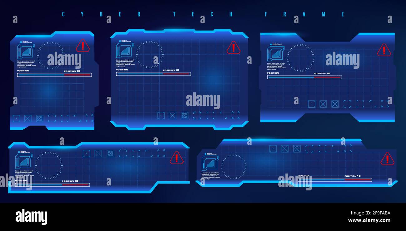 Futuristic HUD set frame. Futuristic virtual frame. Cyber tech frame ...