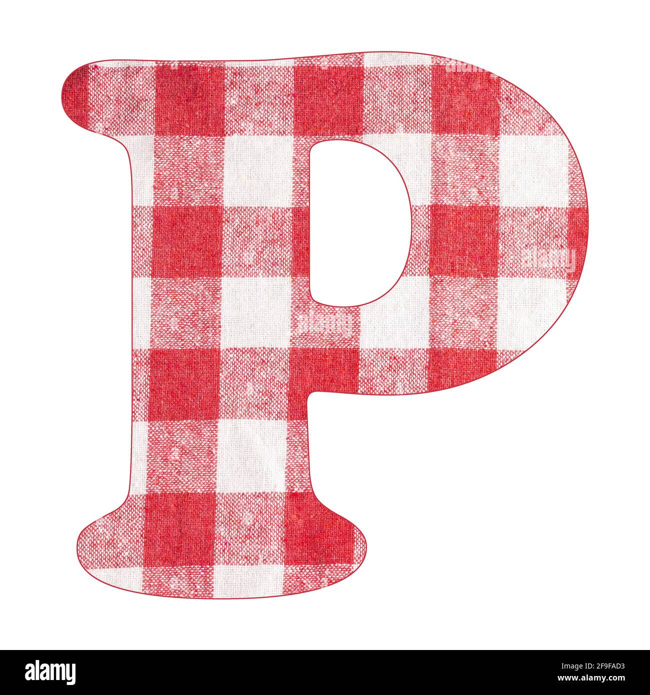Letter P - Red checkered napkin background Stock Photo - Alamy