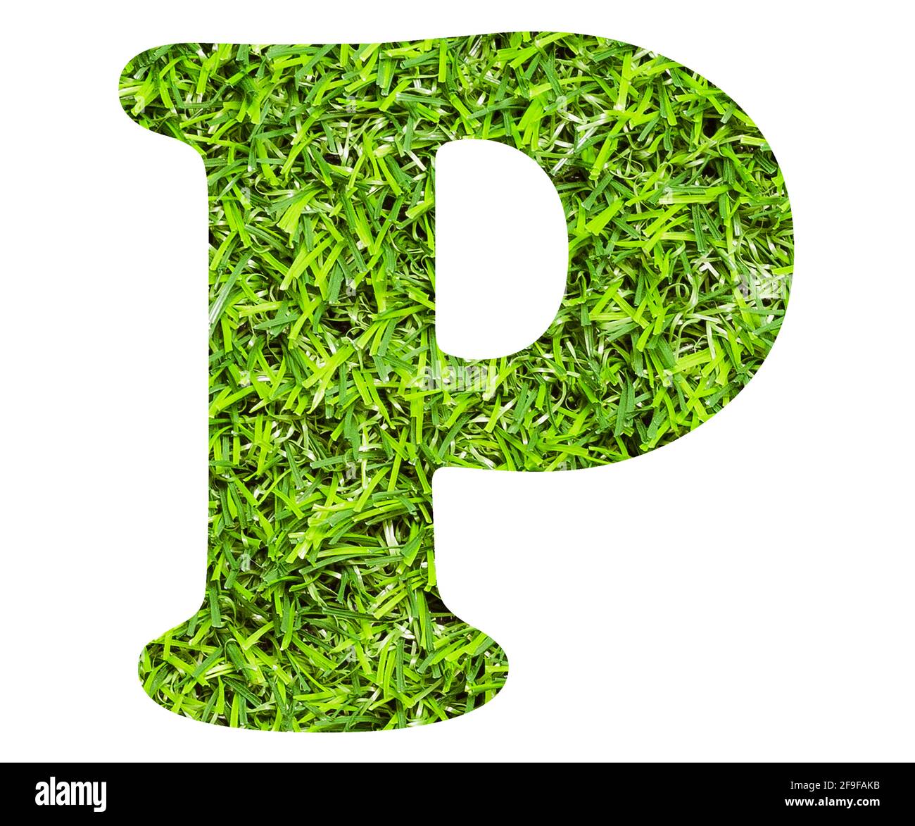 Letter P - Artificial green grass background Stock Photo - Alamy