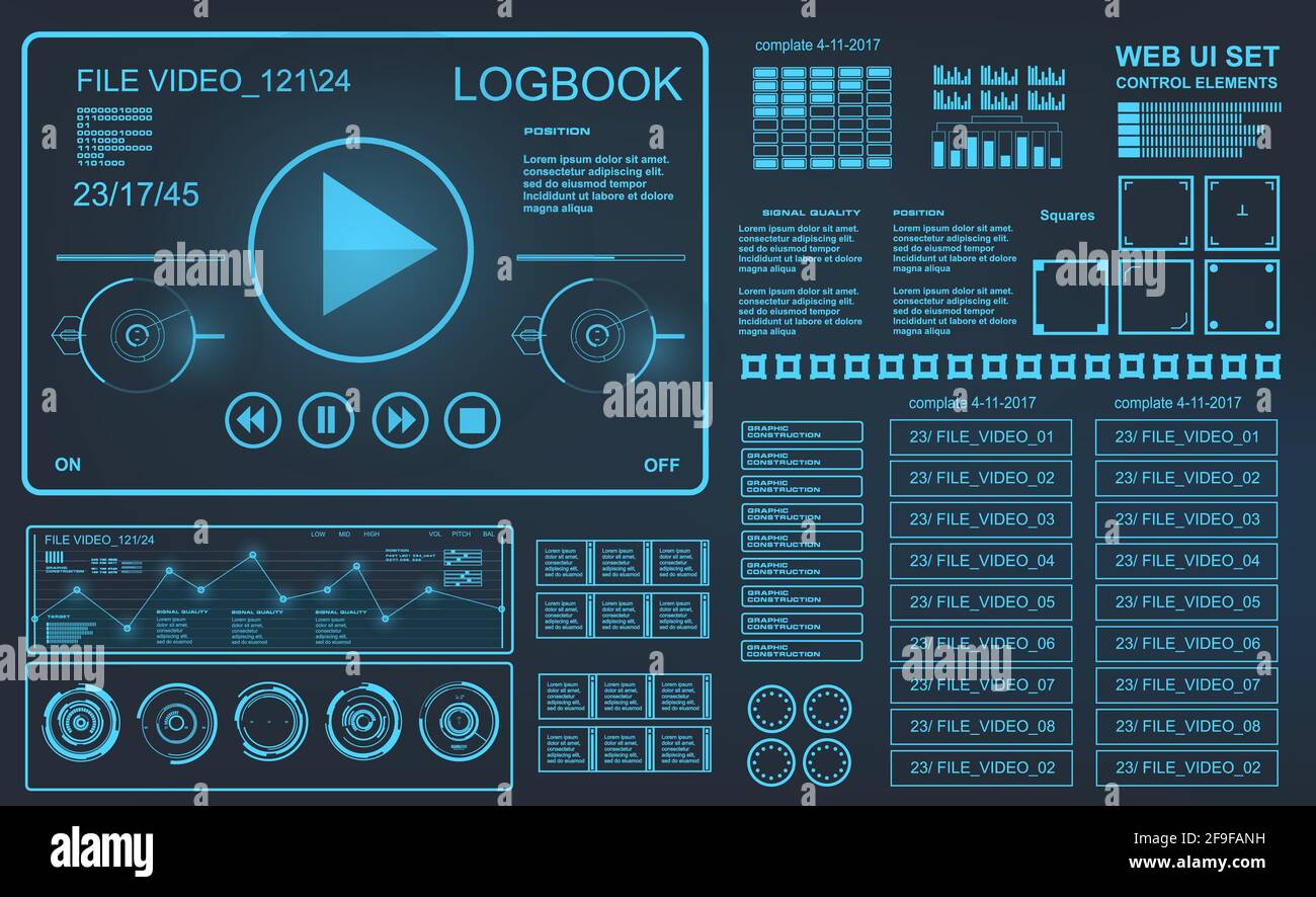 Futuristic hud music dashboard display virtual reality technology Stock ...