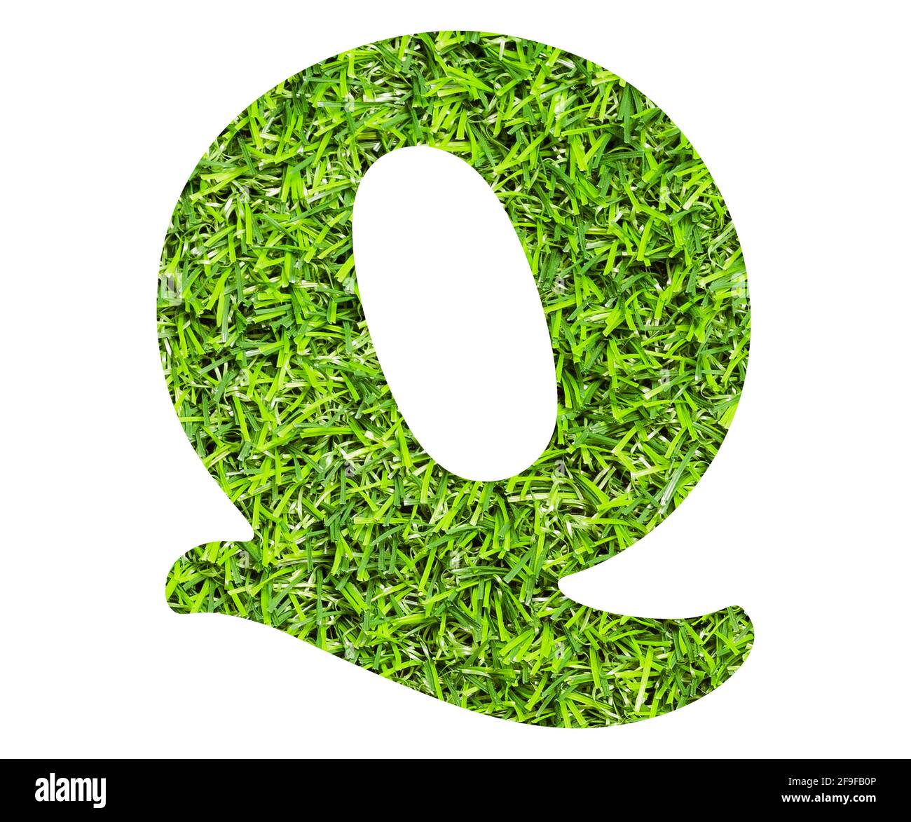 Letter Q - Artificial green grass background Stock Photo - Alamy