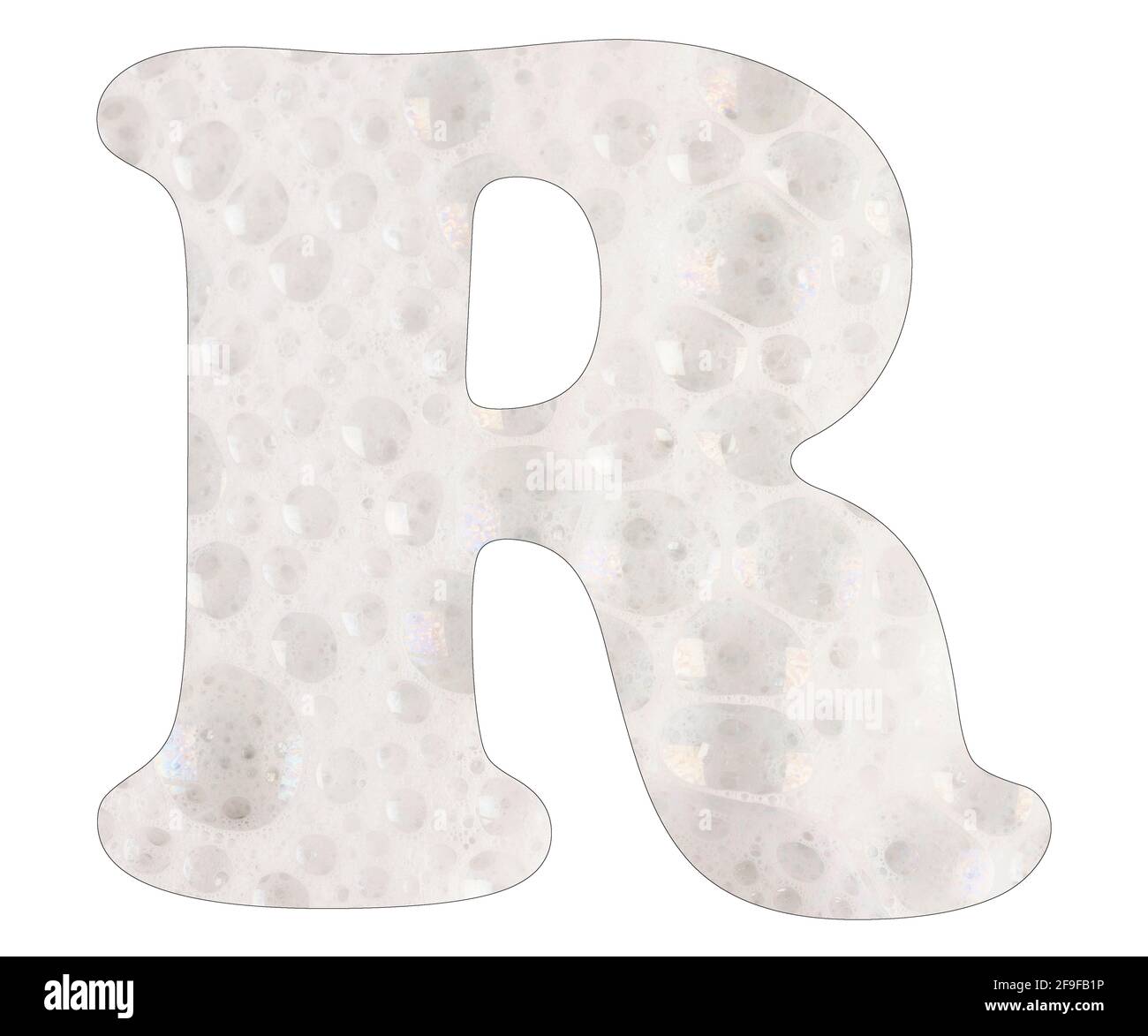 Letter R, soap foam background Stock Photo - Alamy