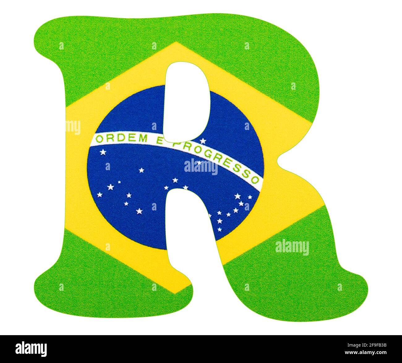 Letter R of the alphabet - Flag of Brazil Stock Photo - Alamy